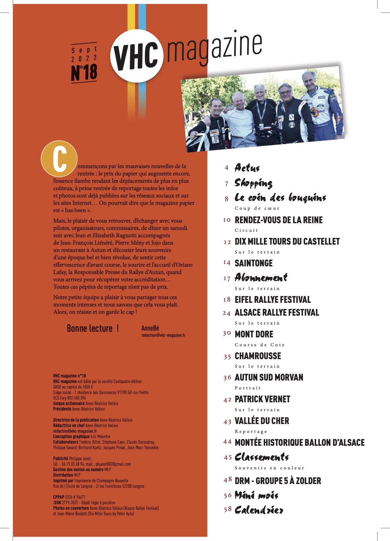 VHC magazine n°18 : Le sommaire - VHC magazine