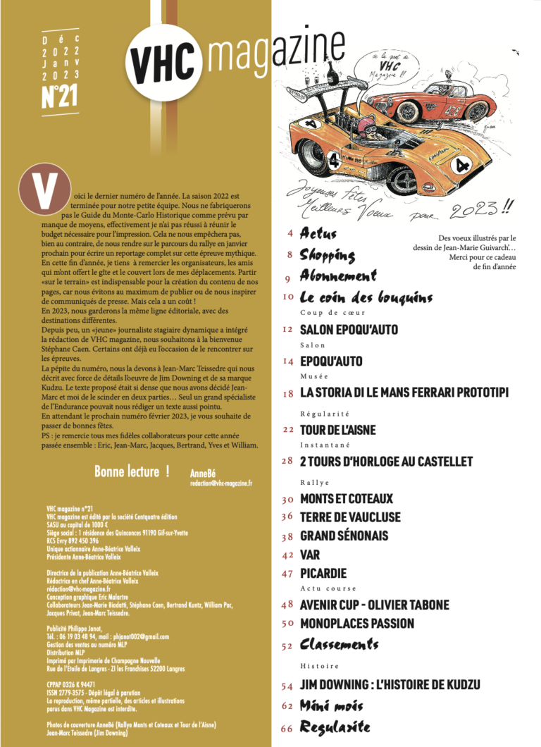 VHC magazine 21 : Le sommaire - VHC magazine