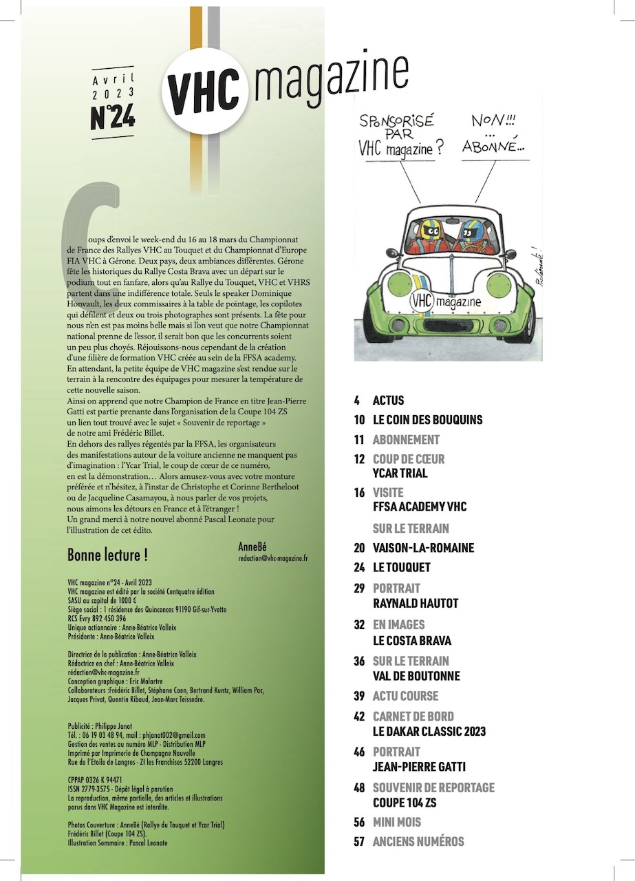 VHC magazine n°24 : Le Sommaire - VHC magazine