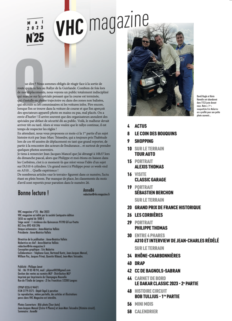 VHC magazine 25 : Le sommaire - VHC magazine