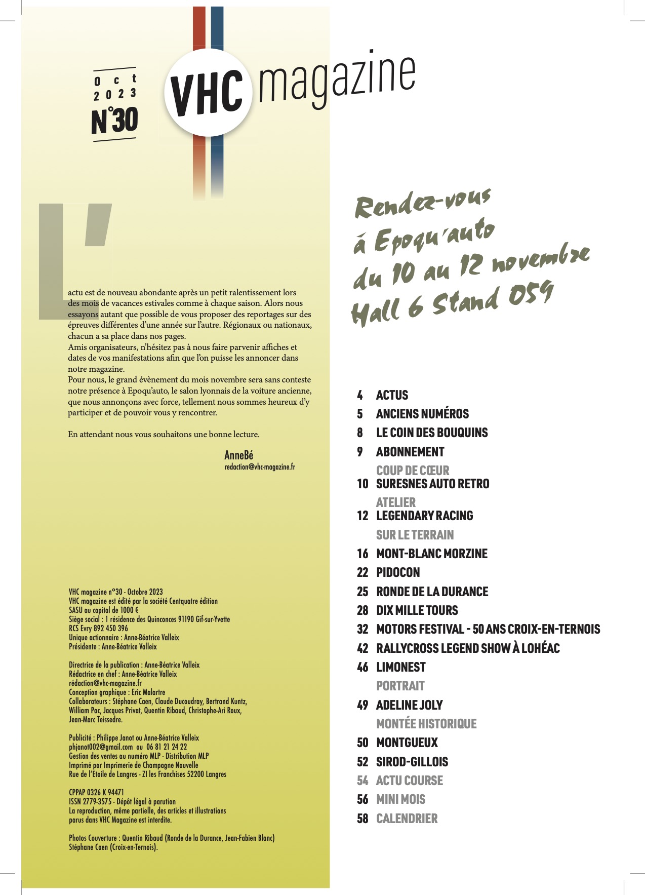 VHC magazine 30 : Le sommaire - VHC magazine